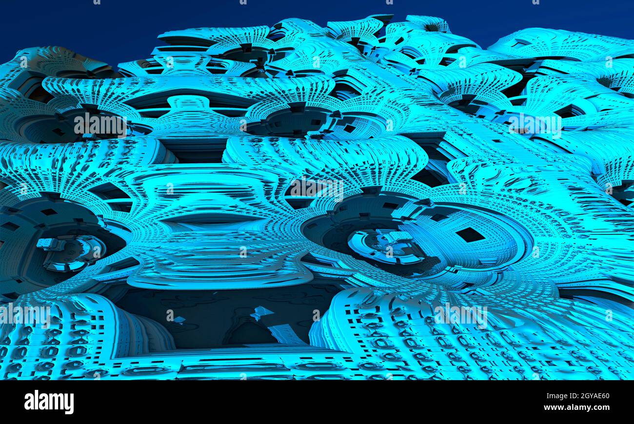 3d Rendering Science Fiction Background Of Glowing Particles With Depth Of Field Particles