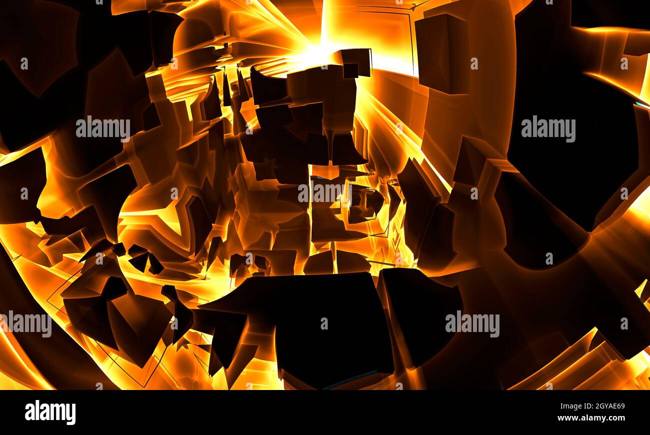 Hell ground fractal, computer generated abstract background. 3d Render ...