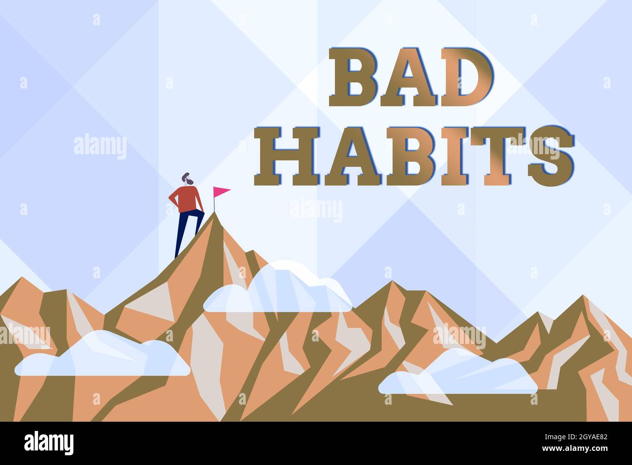 Text caption presenting Bad Habits, Business idea the uncontrollable ...