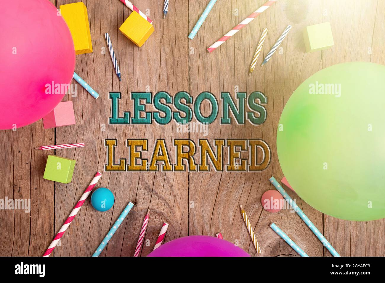 Text sign showing Lessons Learned, Word for the knowledge or ...