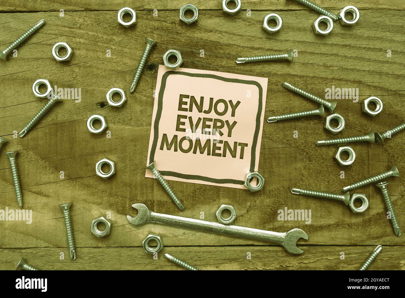 Text sign showing Enjoy Every Moment, Business overview stay positive ...