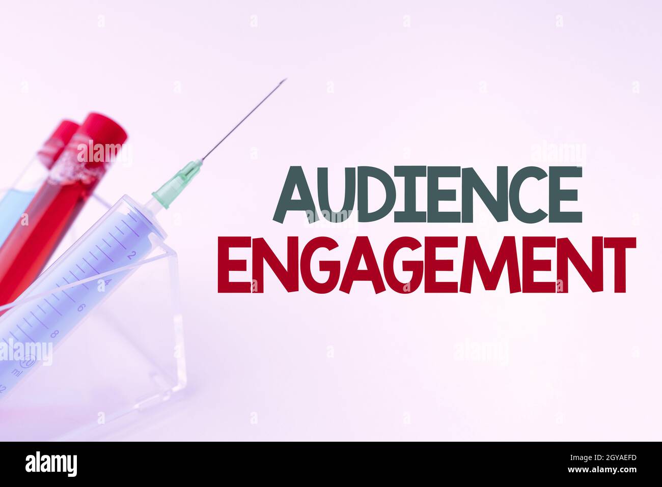 Sign displaying Audience Engagement, Word Written on active involvement ...