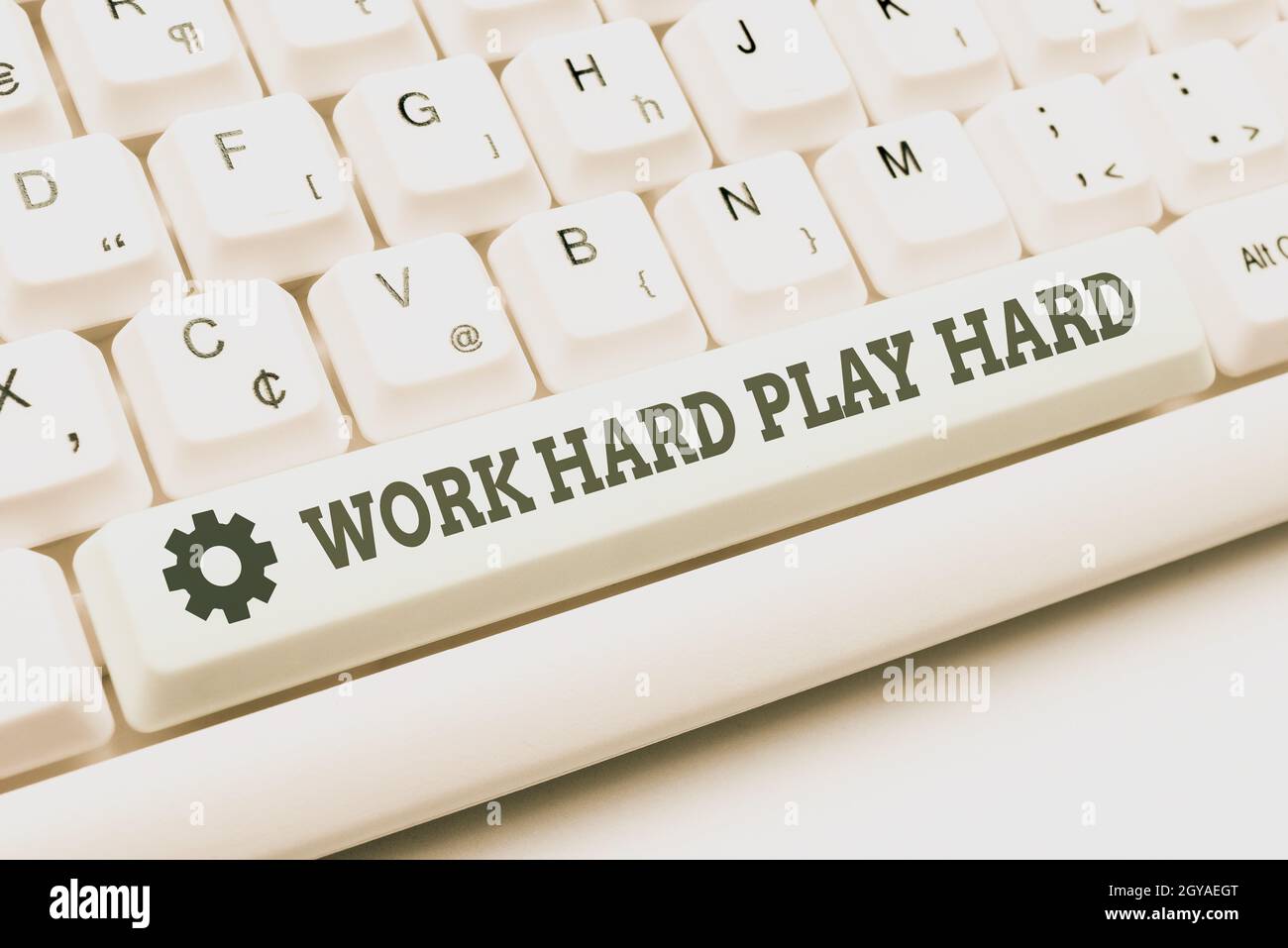 Text sign showing Work Hard Play Hard, Internet Concept diligent in any ...