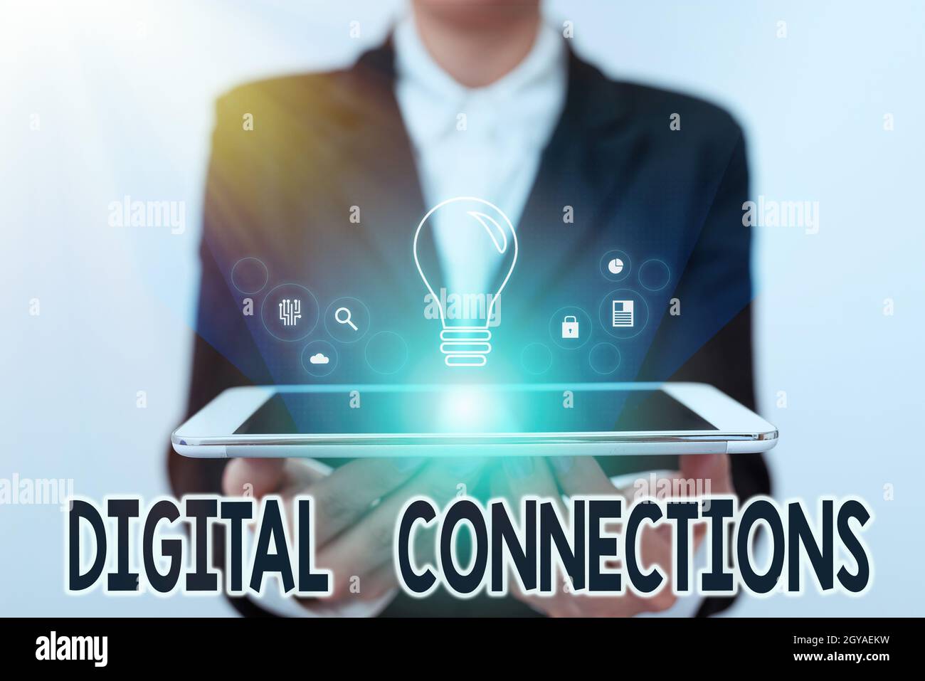 Hand writing sign Digital Connections, Business showcase the online way ...