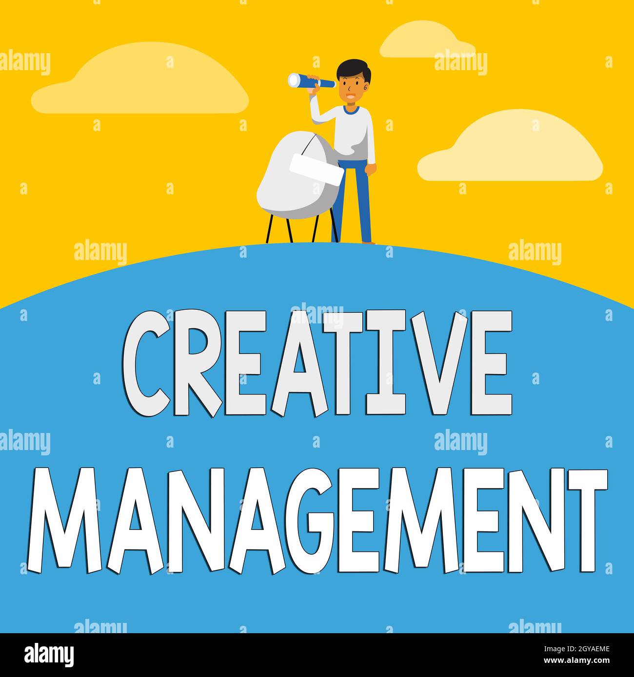 Text caption presenting Creative Management, Internet Concept Managing ...