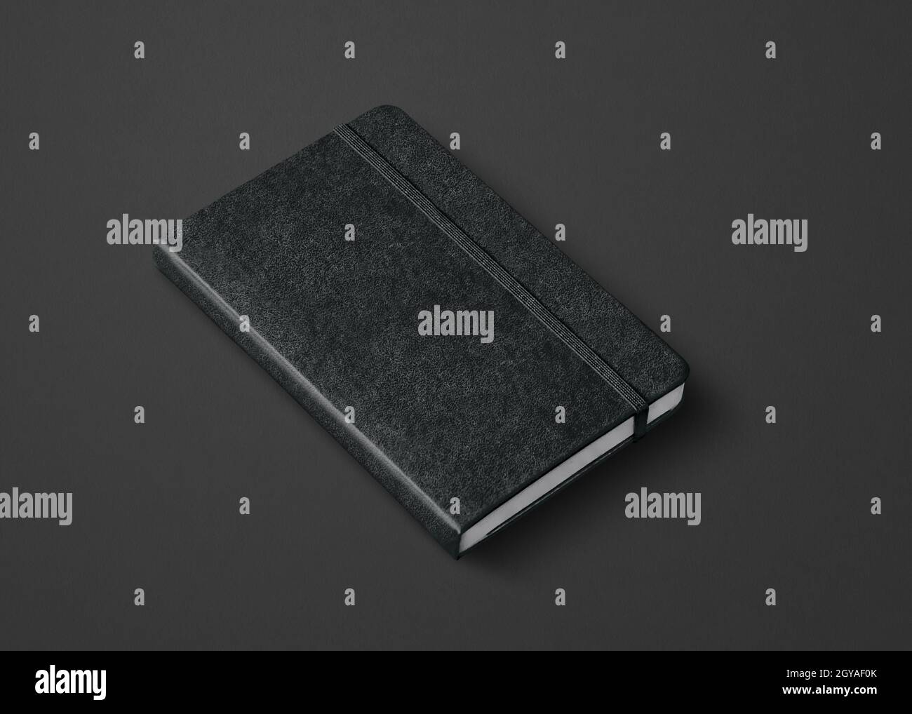 black closed notebook mockup isolated on background Stock Photo - Alamy