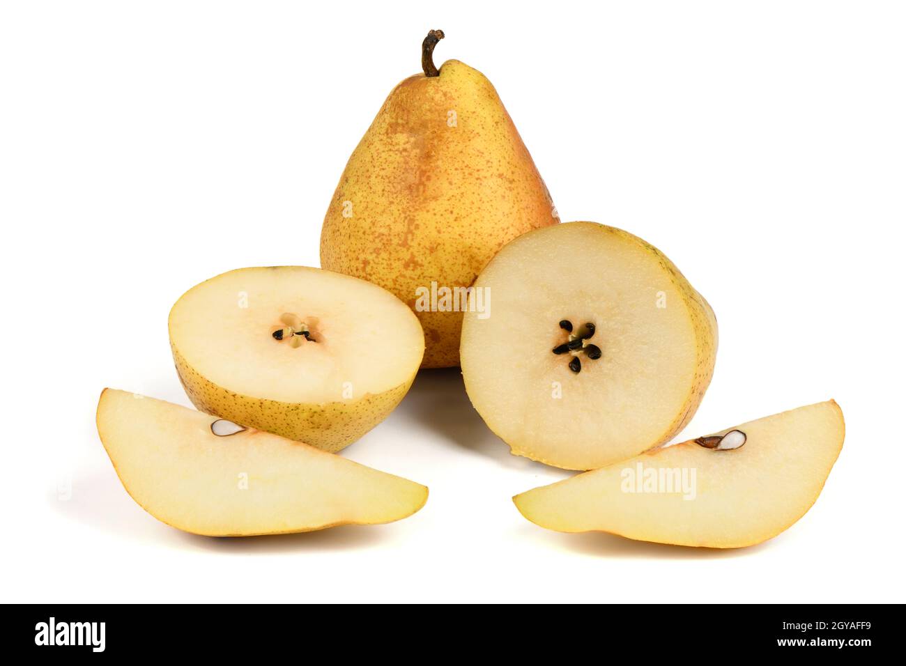 Pears isolated on white background. Pears macro studio photo. High ...