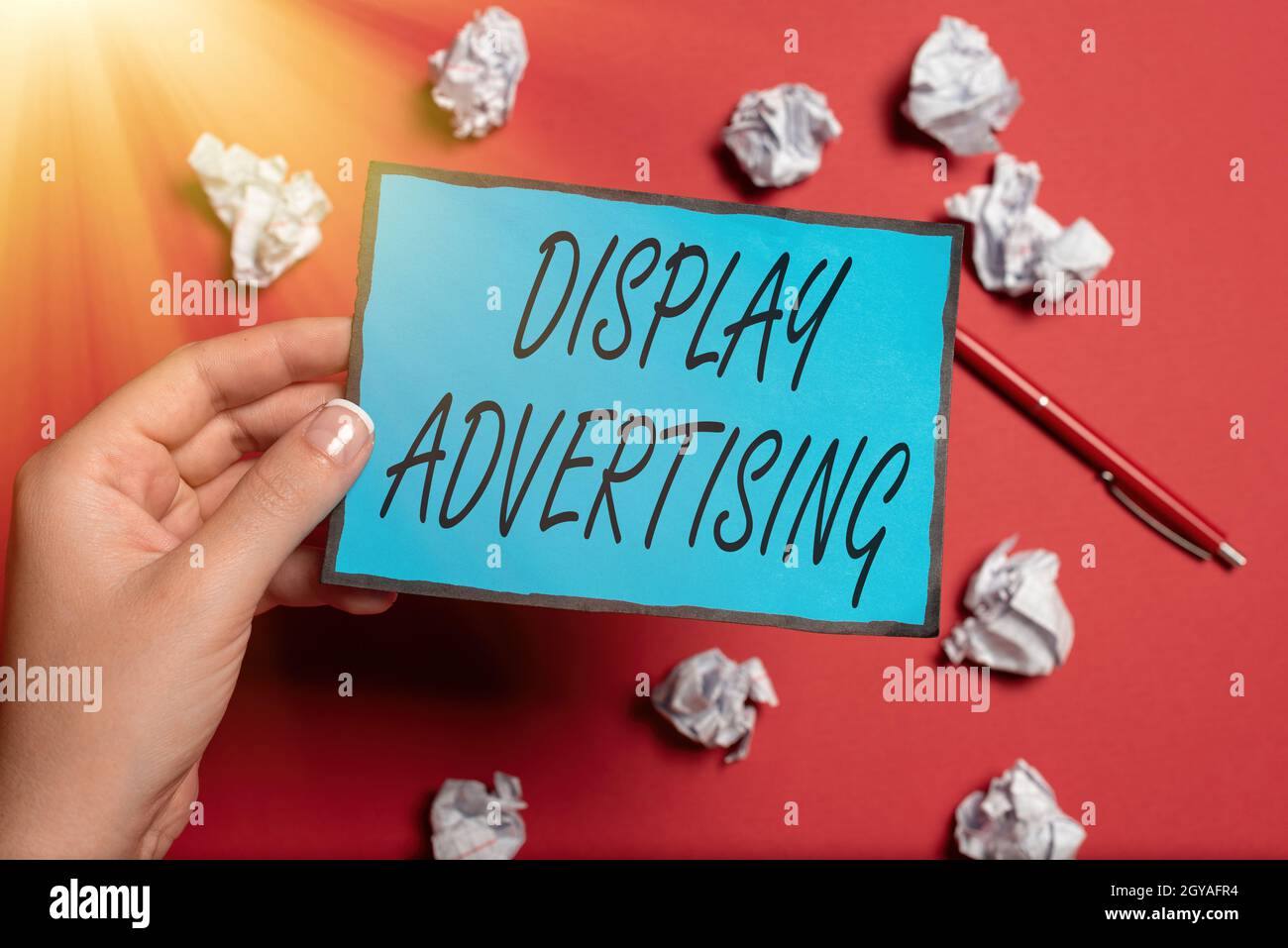 Handwriting text Display Advertising, Business approach online ...