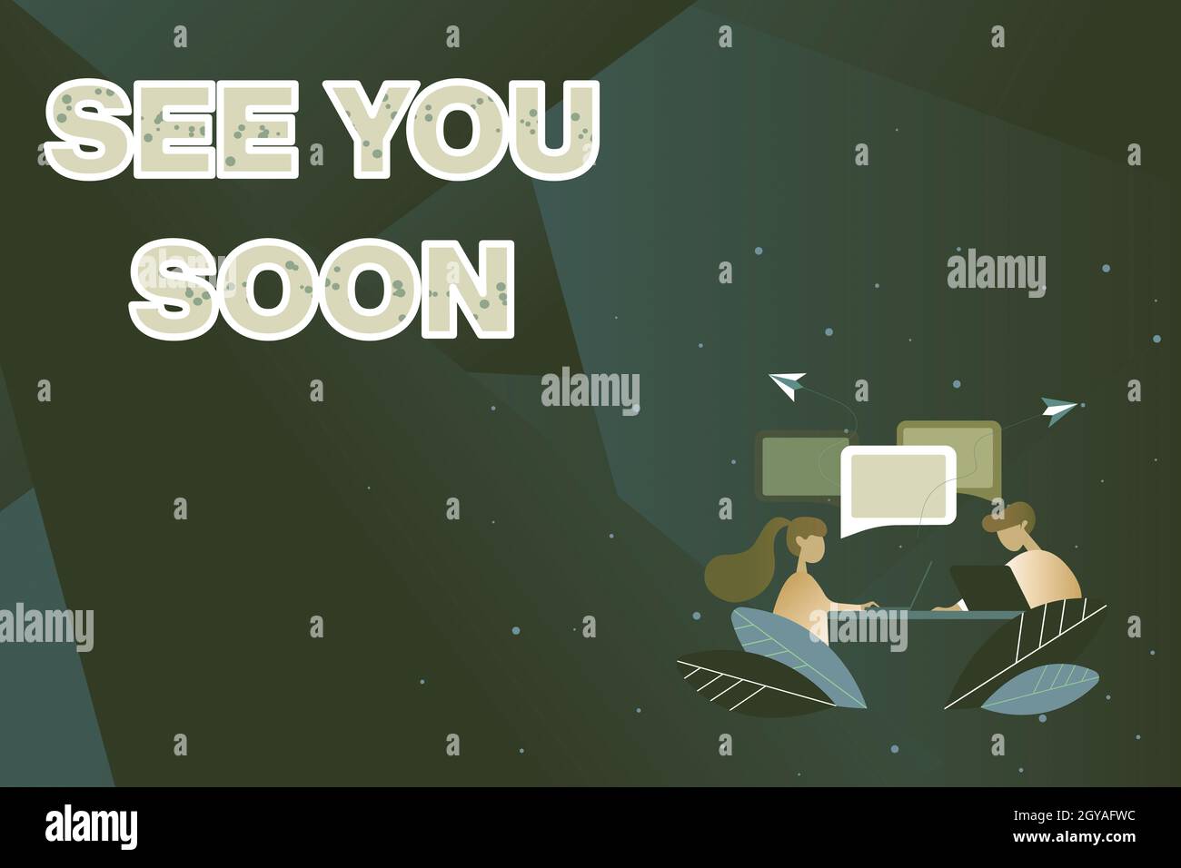 Conceptual caption See You Soon, Word Written on used for saying ...