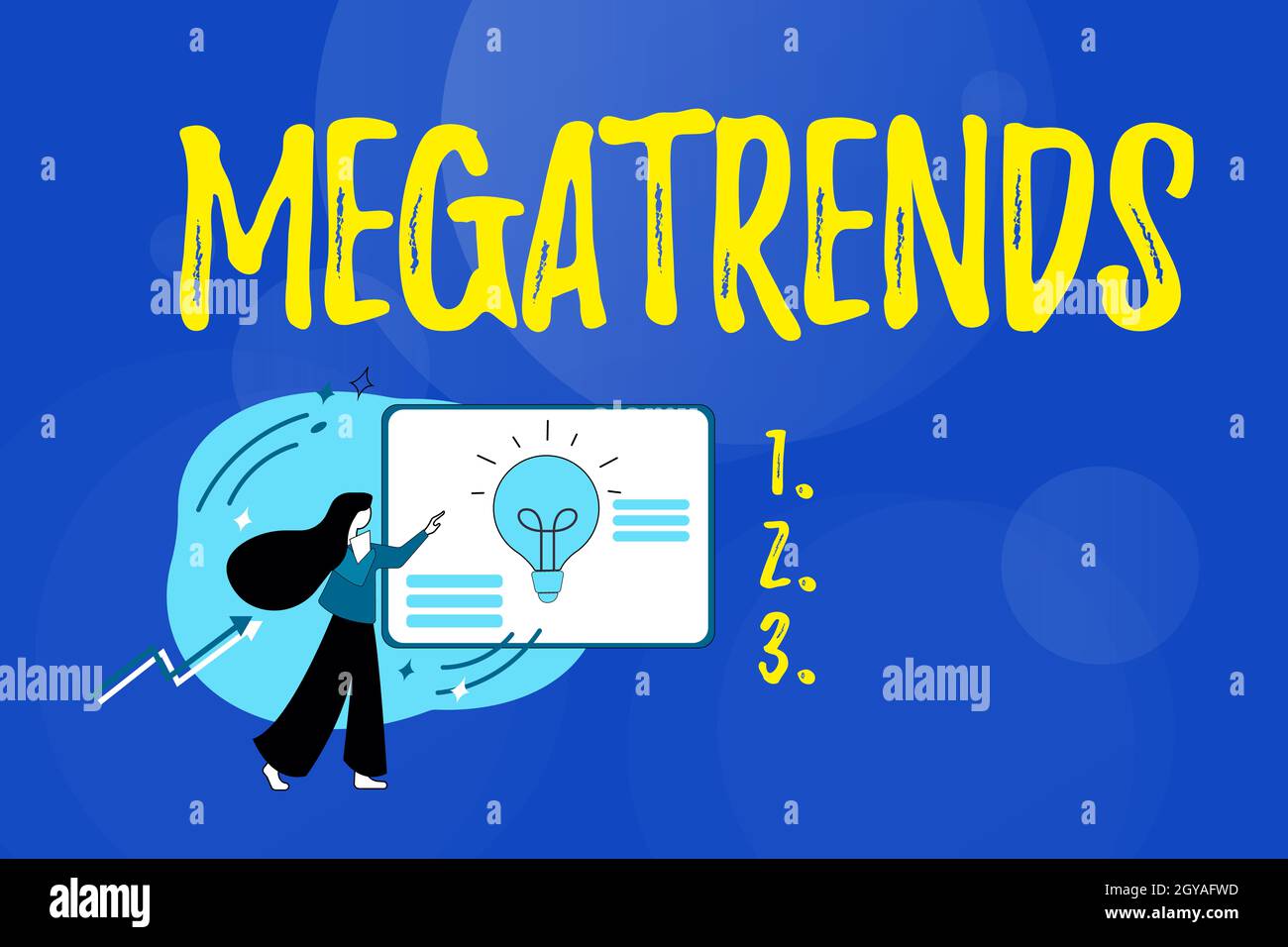 Text showing inspiration Megatrends, Business concept global patterns ...