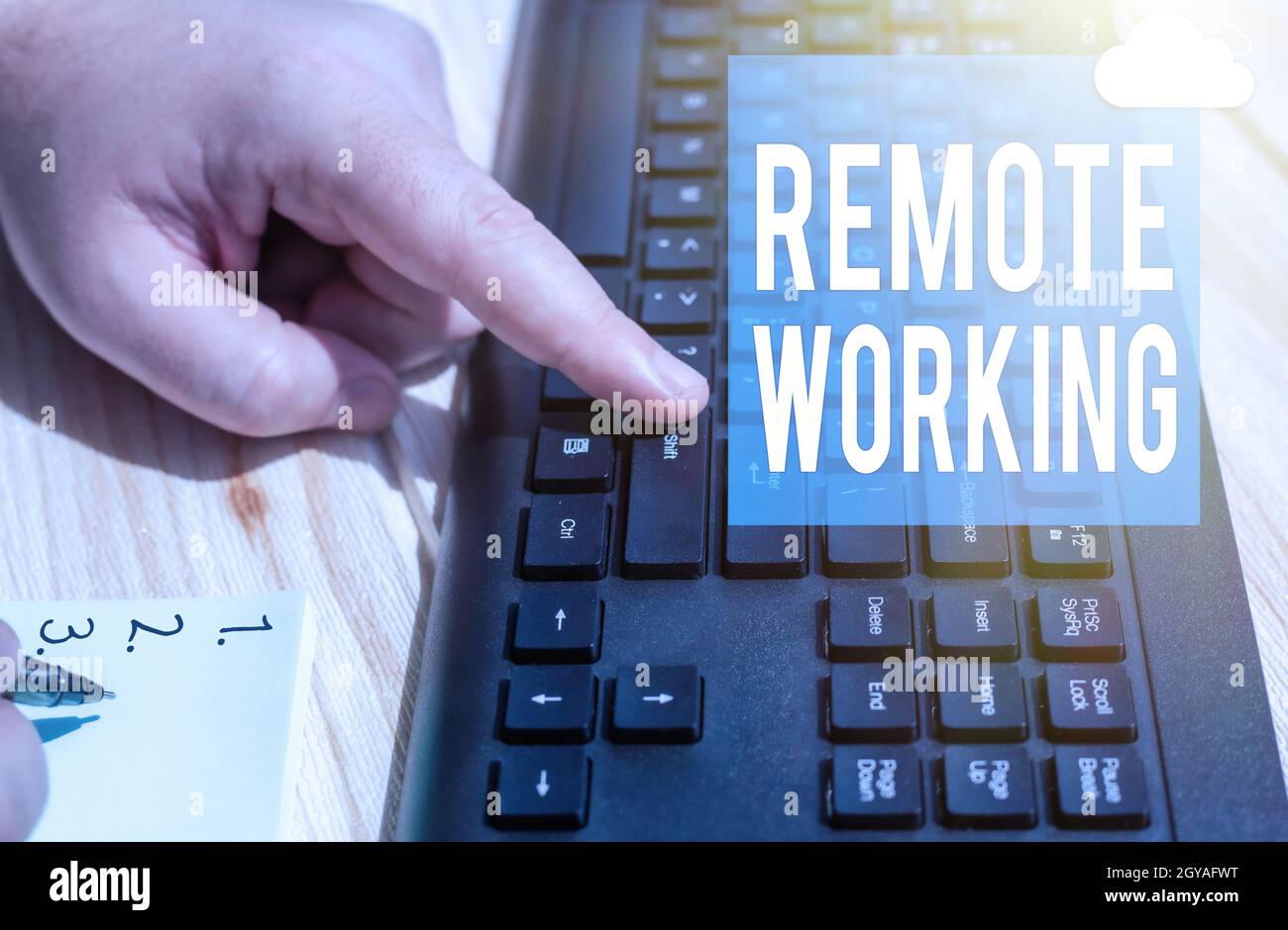 Inspiration showing sign Remote Working, Word for style that allows ...