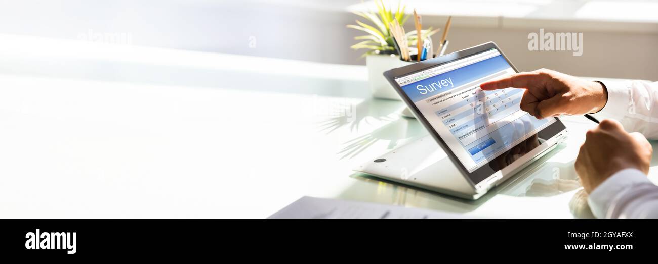 Customer Research Survey Or Online Poll Questionnaire On Hybrid Tablet ...