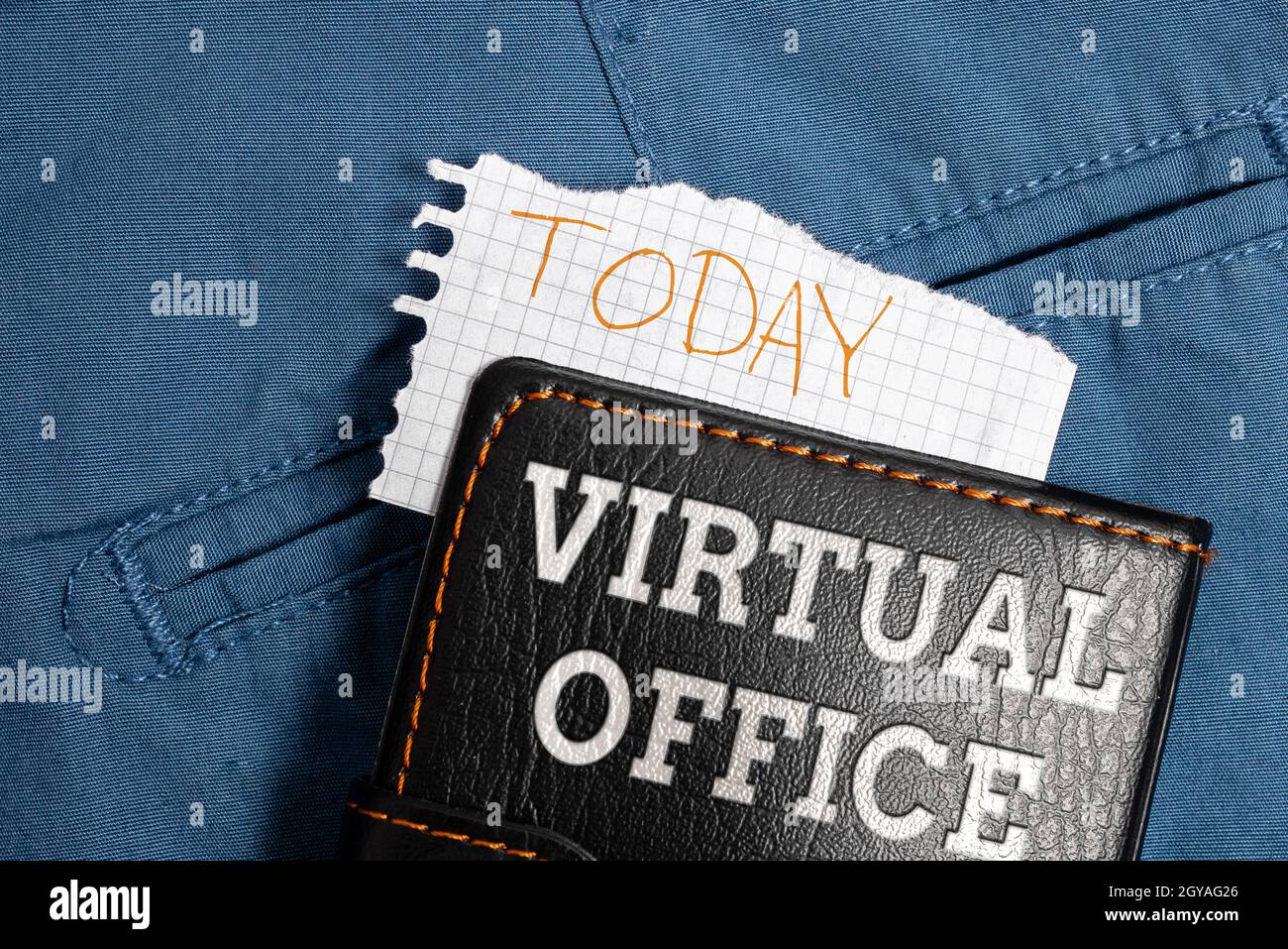 Sign displaying Virtual Office, Concept meaning operational domain of ...