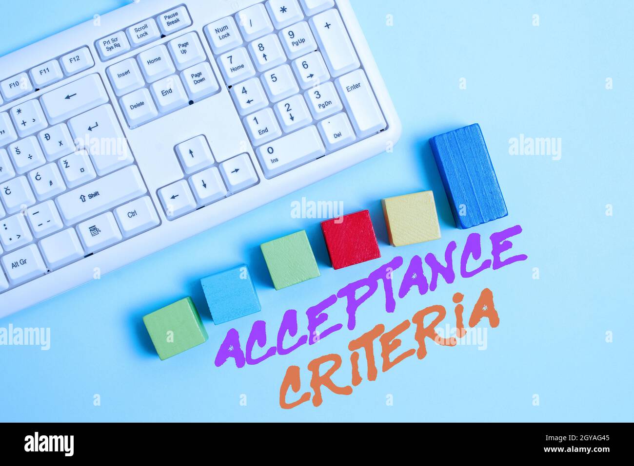 Hand writing sign Acceptance Criteria, Concept meaning Specified ...