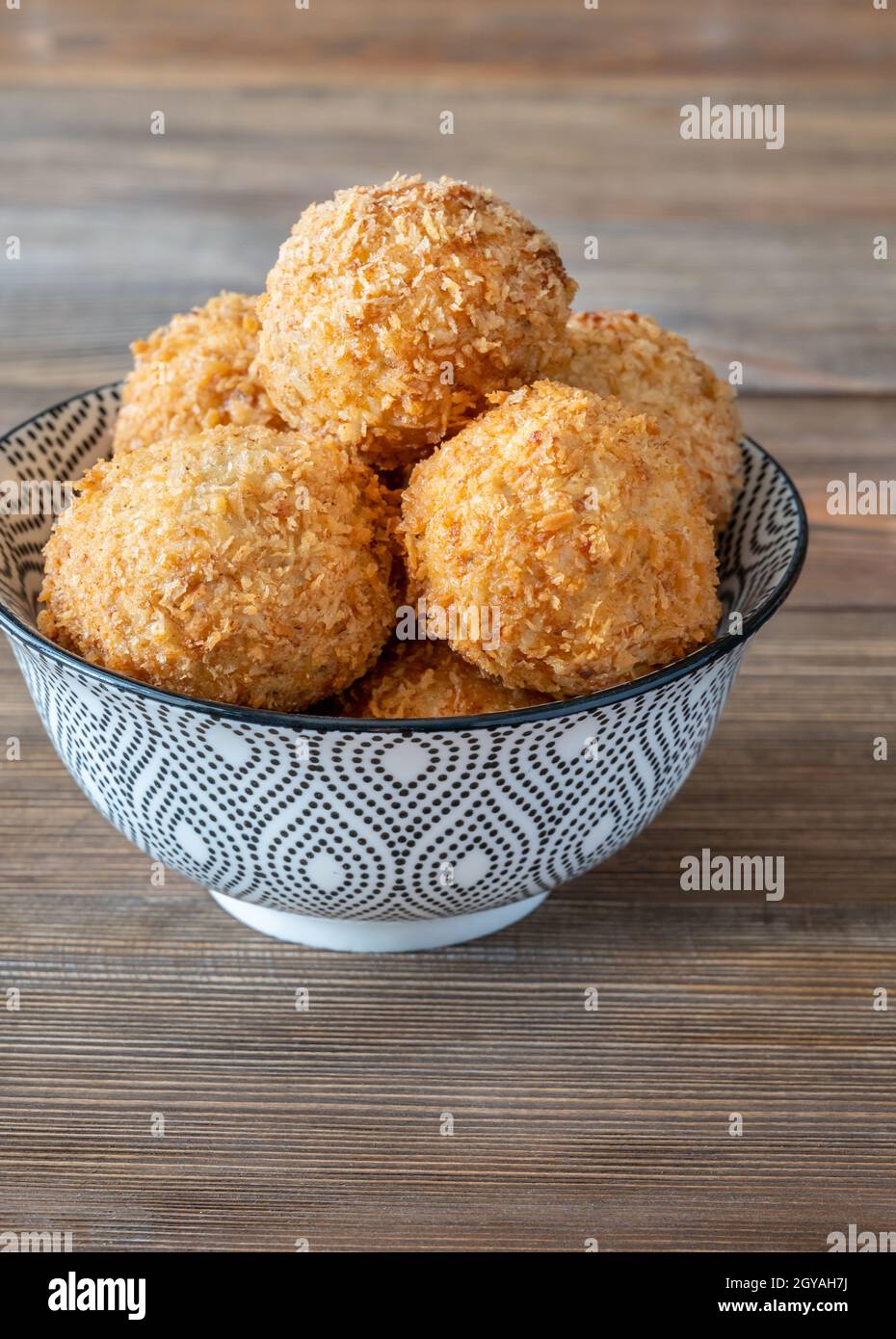 Bowl of breaded and deep fried Croquettes Stock Photo - Alamy