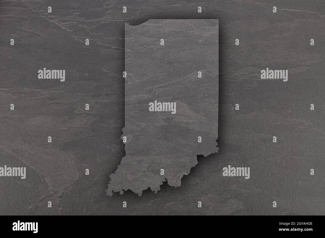 Map of Indiana on dark slate Stock Photo - Alamy