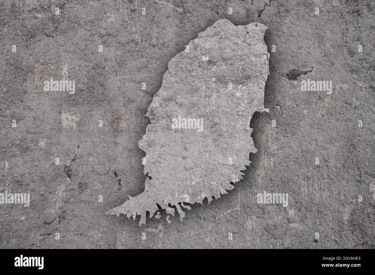 Map of Grenada on weathered concrete Stock Photo - Alamy