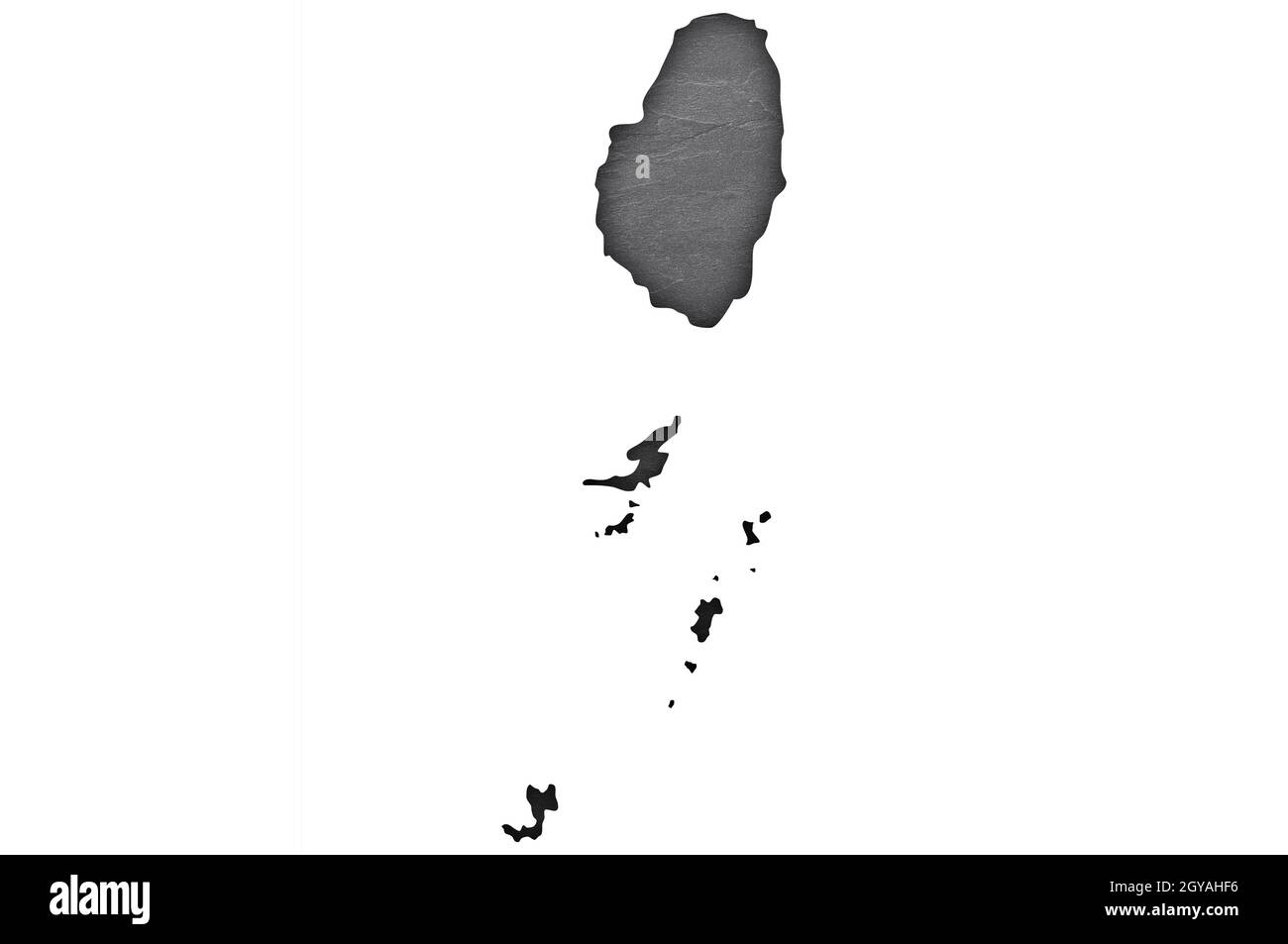 Map of Saint Vincent and the Grenadines on dark slate Stock Photo - Alamy