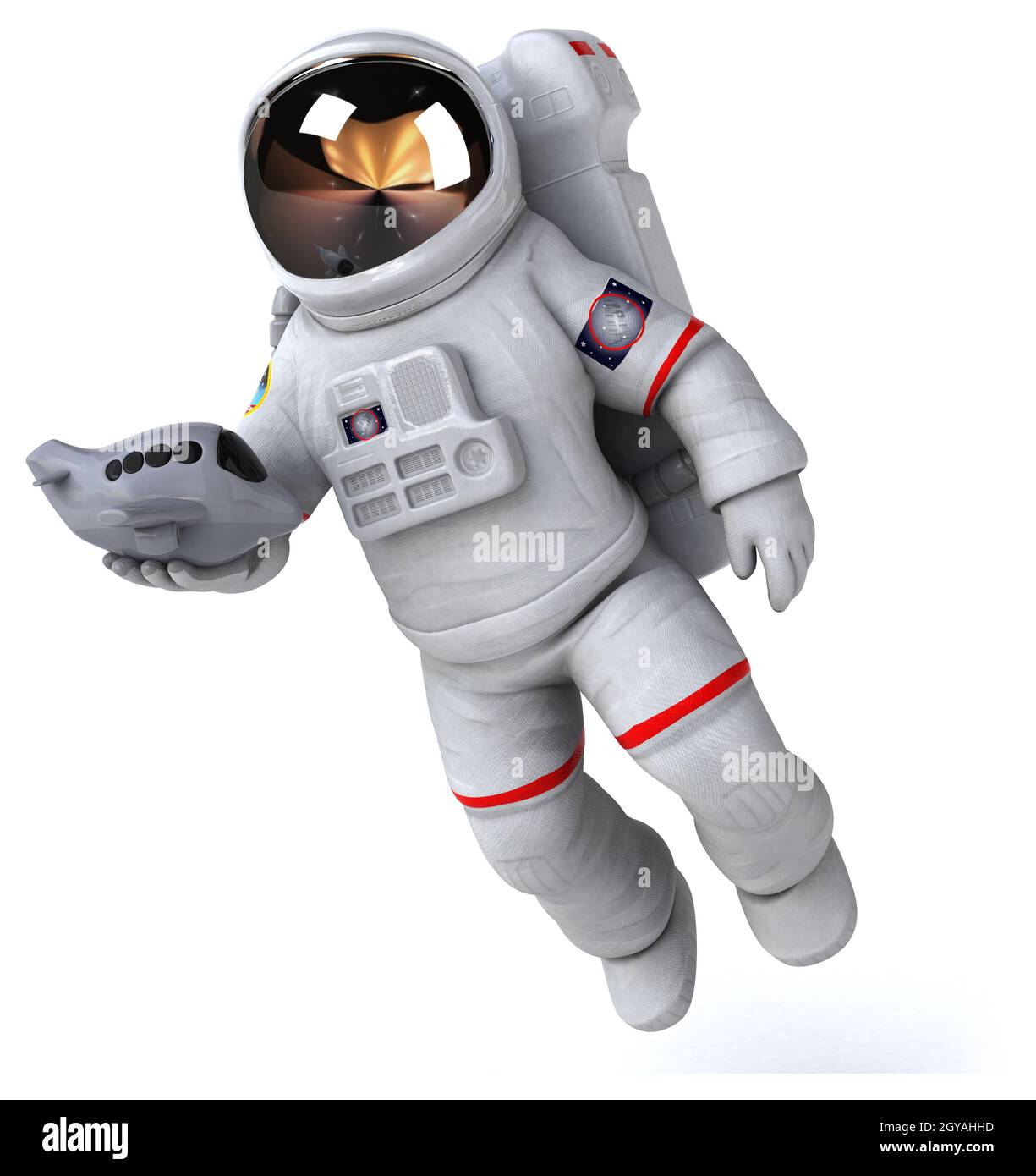 Fun astronaut - 3D Illustration Stock Photo - Alamy