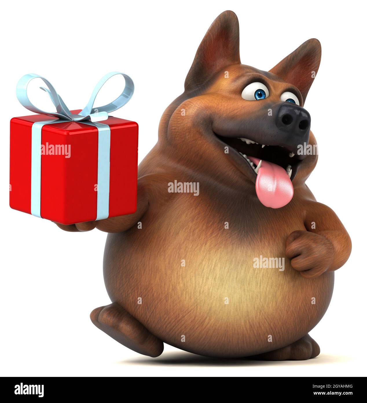 Fun german shepherd dog - 3D Illustration Stock Photo - Alamy