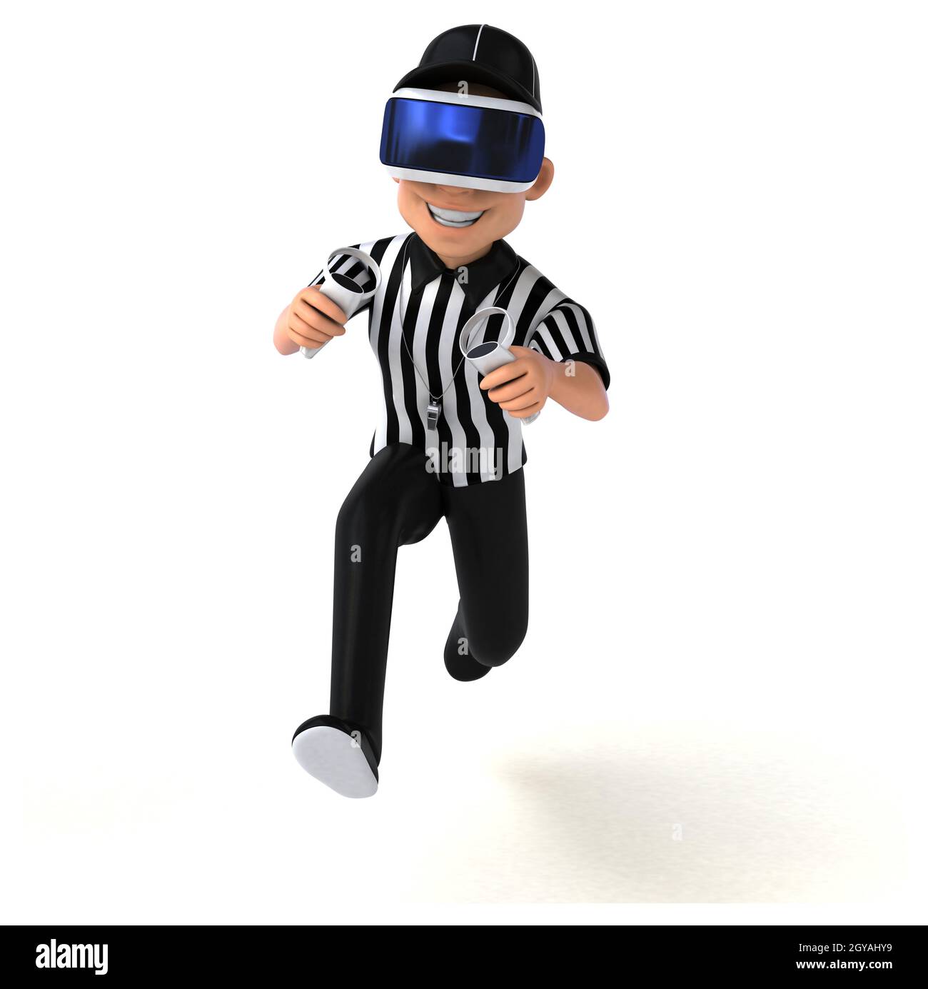 Fun 3D Illustration of a referee with a VR Helmet Stock Photo - Alamy