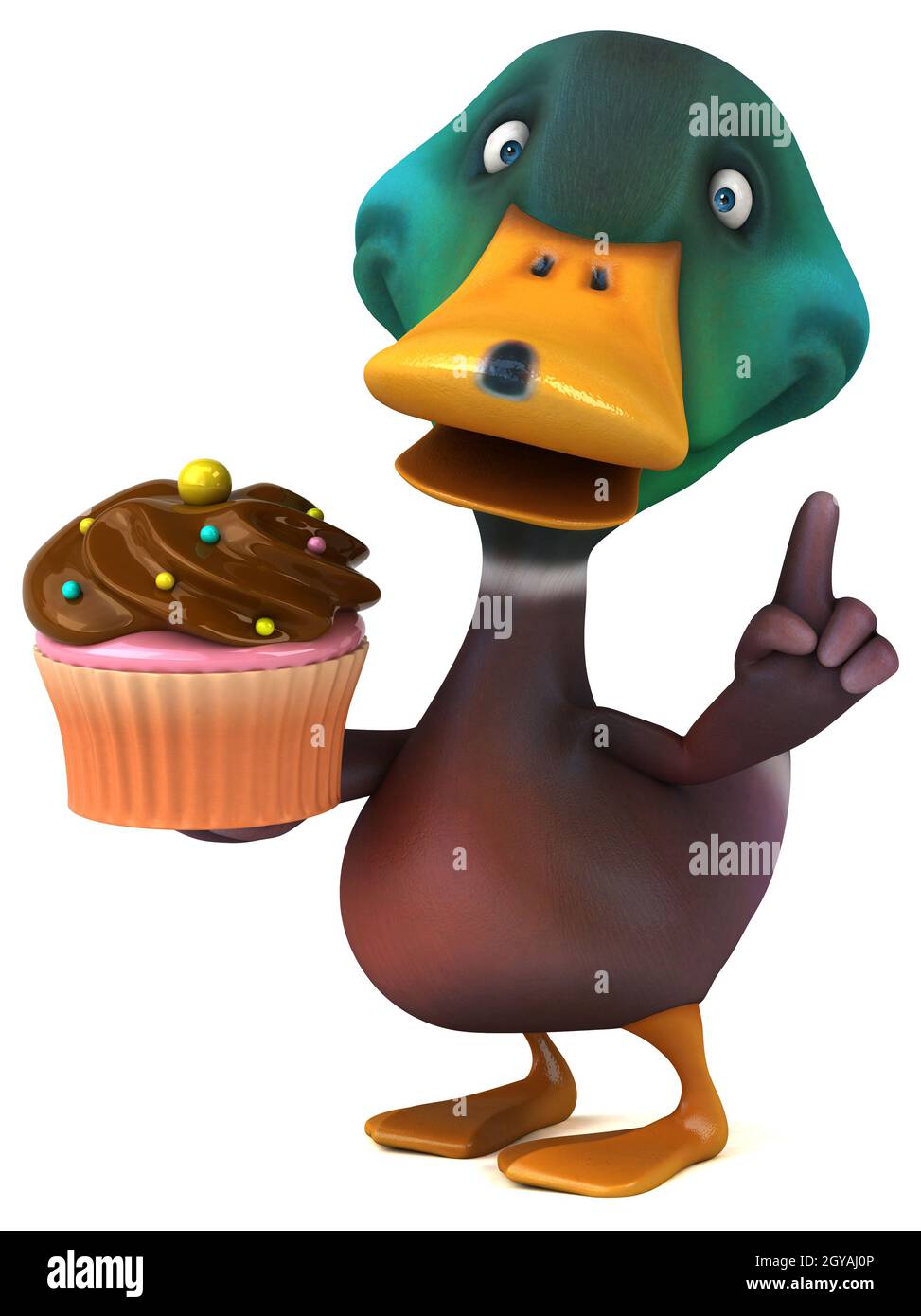 Fun duck - 3D Illustration Stock Photo - Alamy