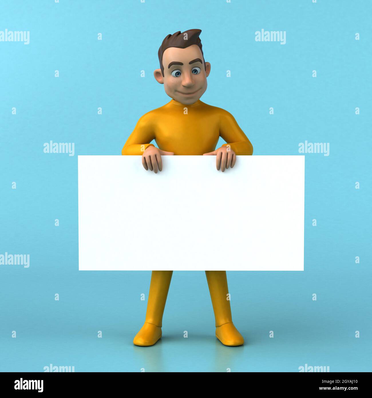 Fun 3D cartoon yellow character Stock Photo - Alamy