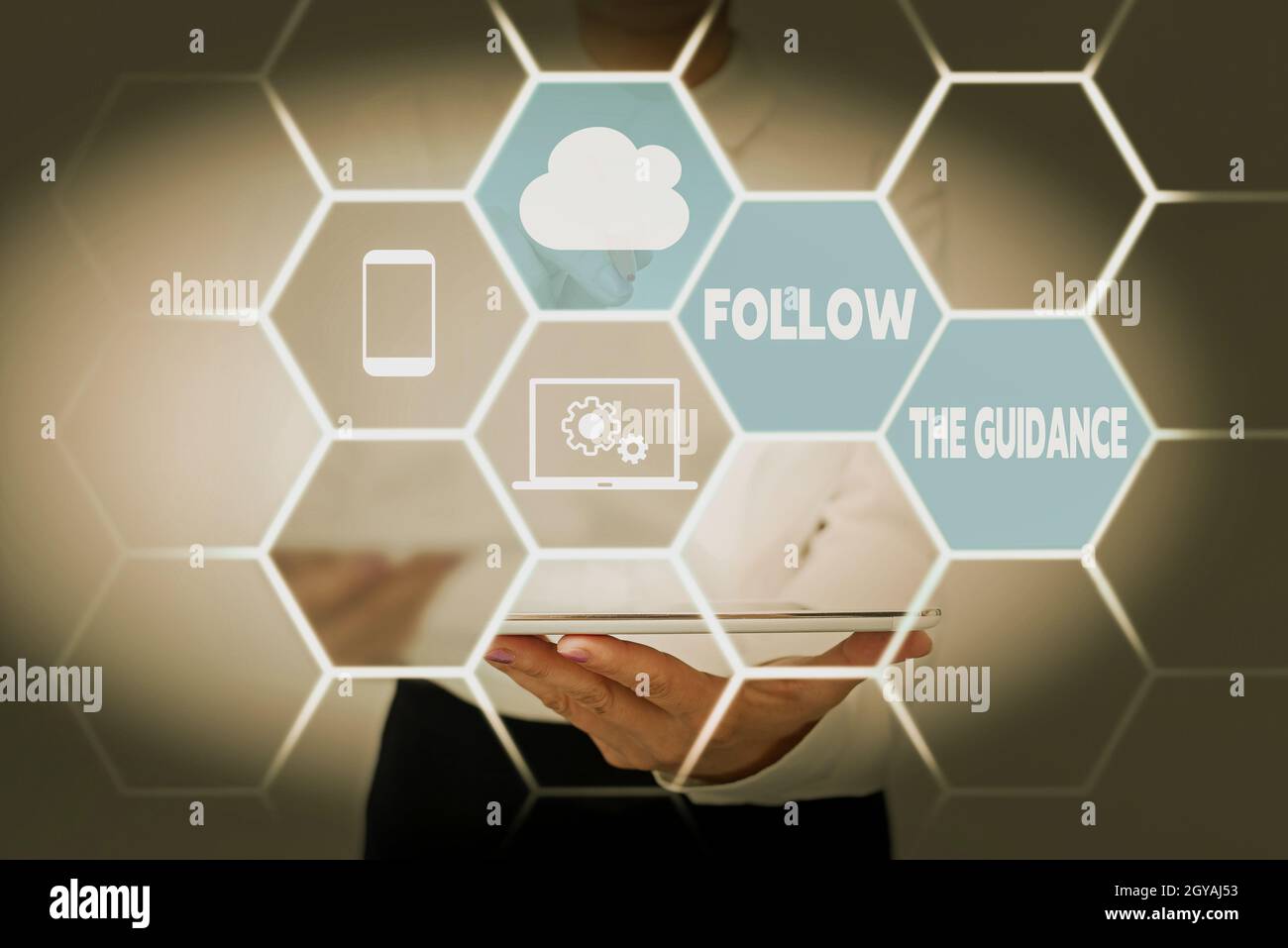 Text caption presenting Follow The Guidance, Business idea controlling ... Text caption presenting Follow The Guidance, Business idea controlling ...