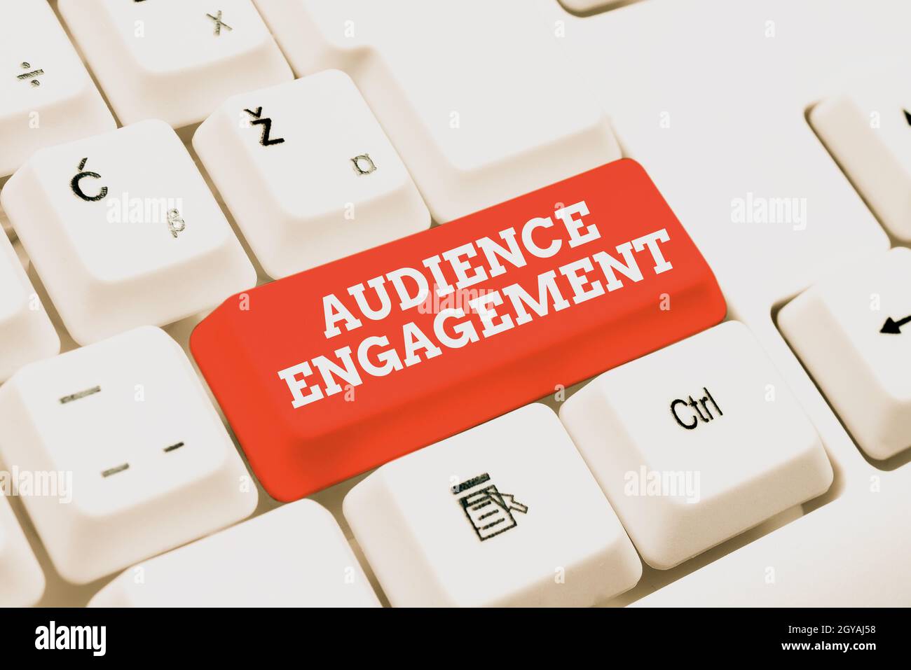 Conceptual display Audience Engagement, Business overview active ...