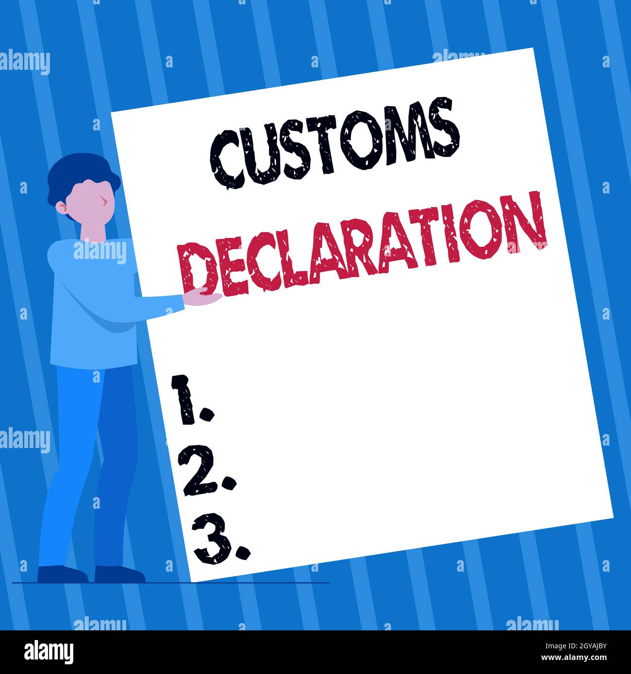 Text caption presenting Customs Declaration, Concept meaning Official ...