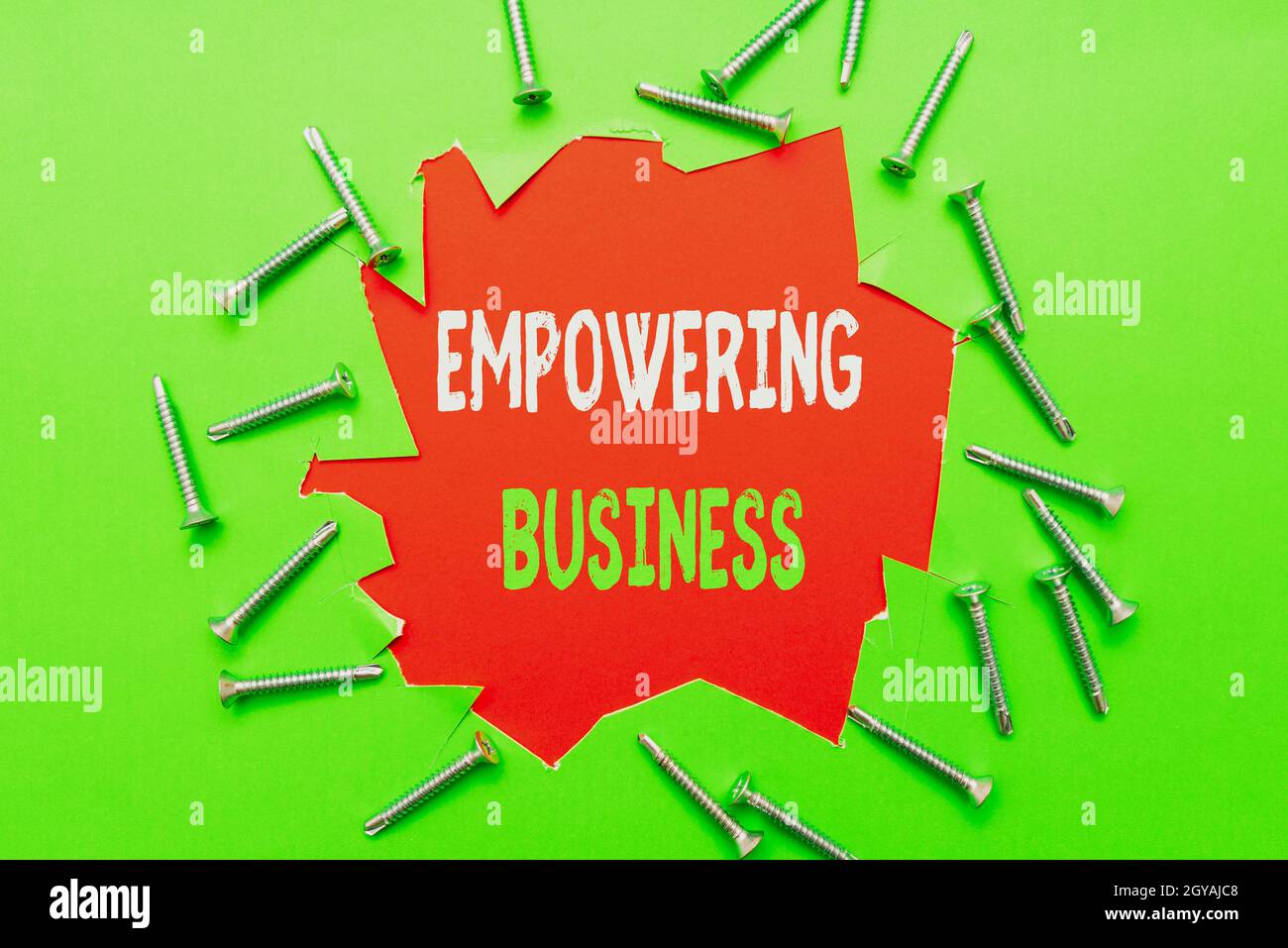 Hand writing sign Empowering Business, Internet Concept creating an ...