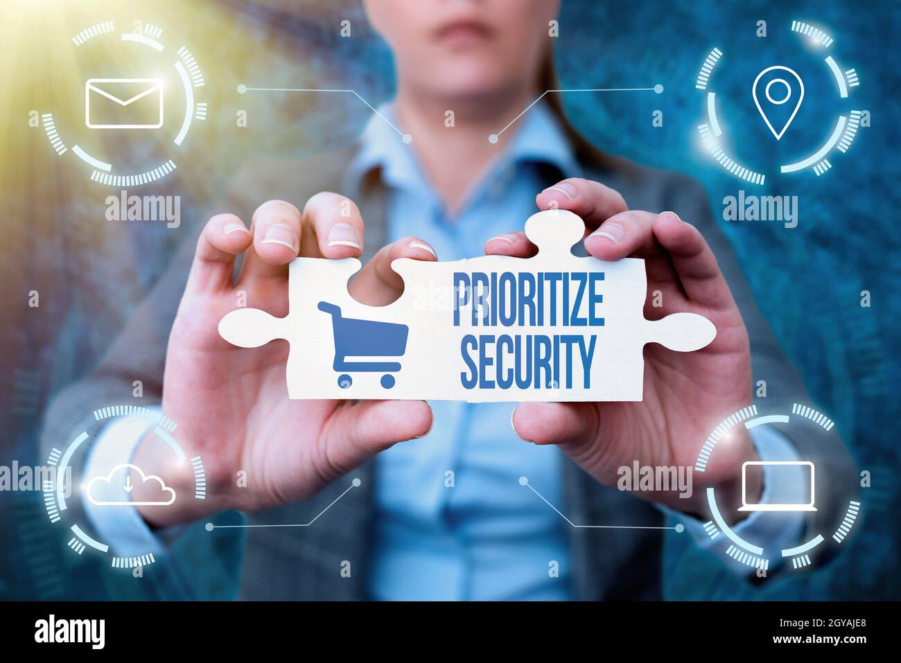Conceptual caption Prioritize Security, Business idea designate ...