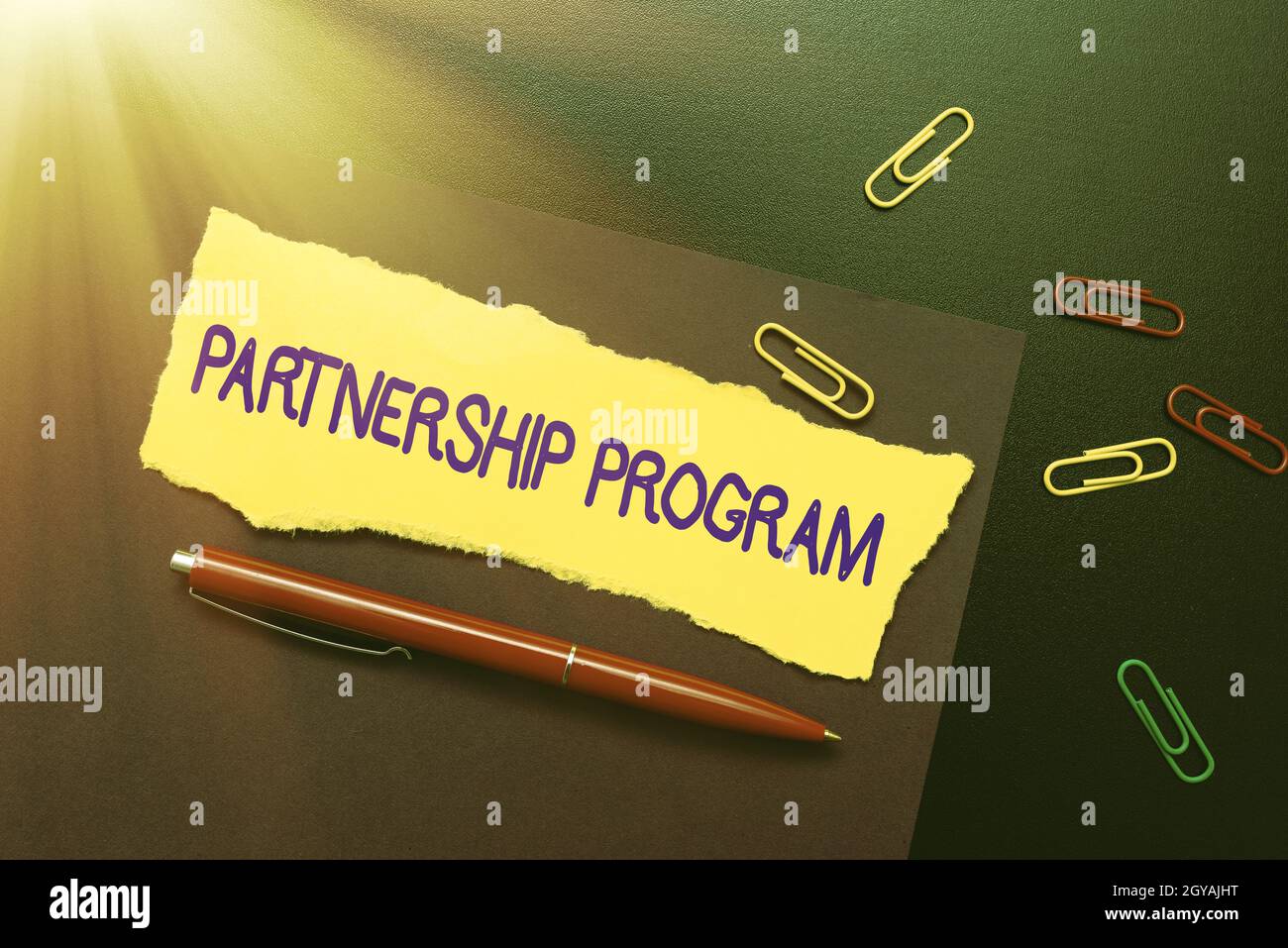 Writing displaying text Partnership Program, Business idea selling the ...