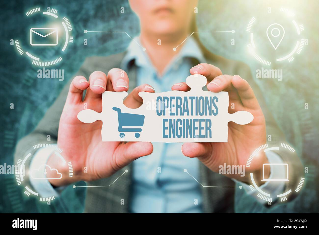 Hand writing sign Operations Engineer, Internet Concept analyze and ...