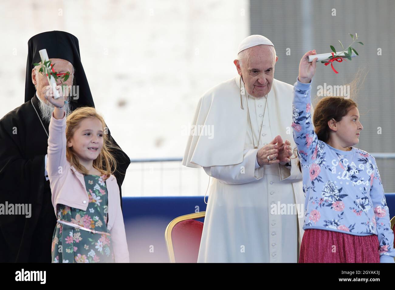 October 7, 2021 - POPE FRANCIS during the interfaith Prayer for Peace ...
