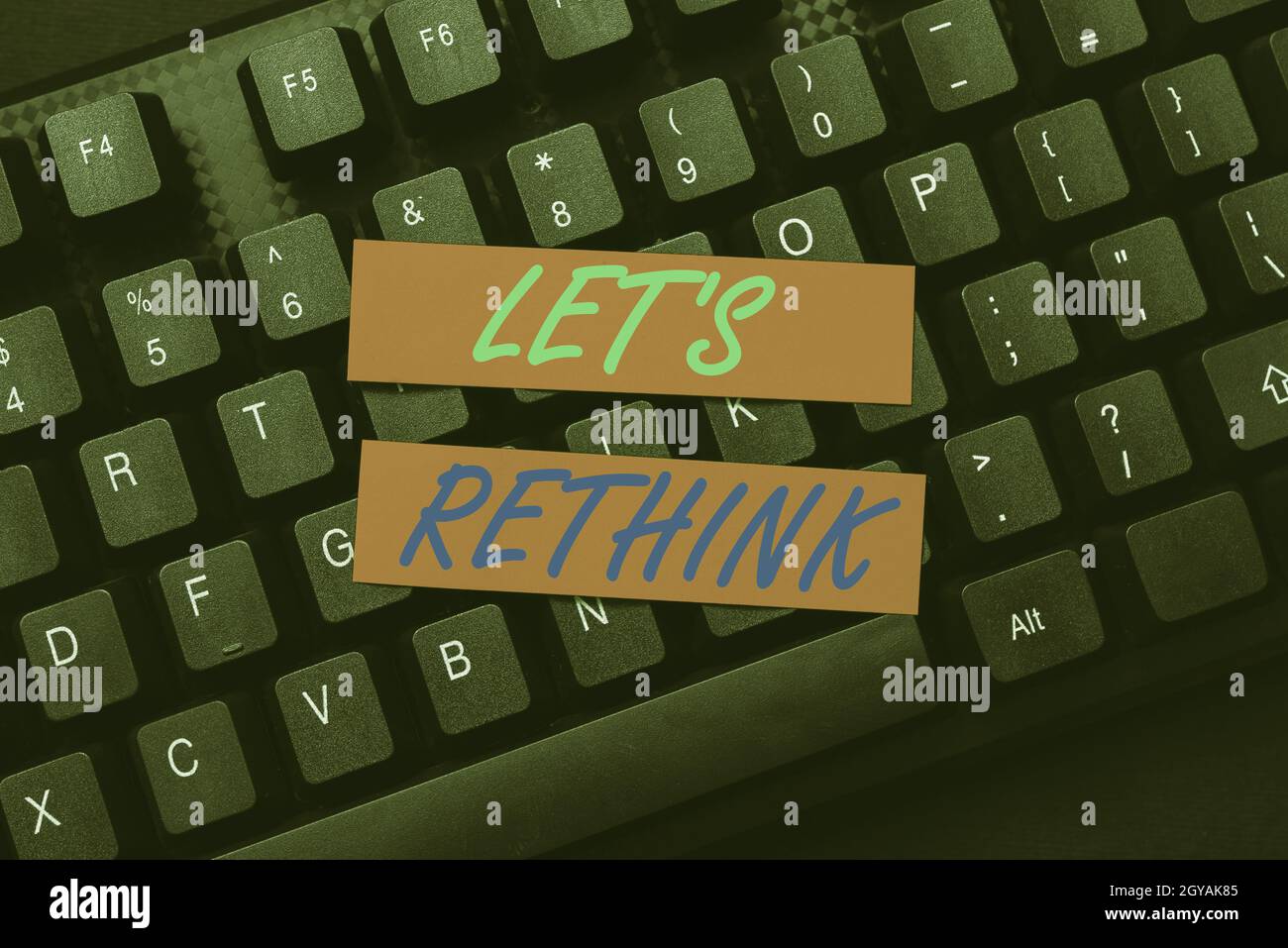 Conceptual display Let S Rethink, Word Written on an Afterthought To ...