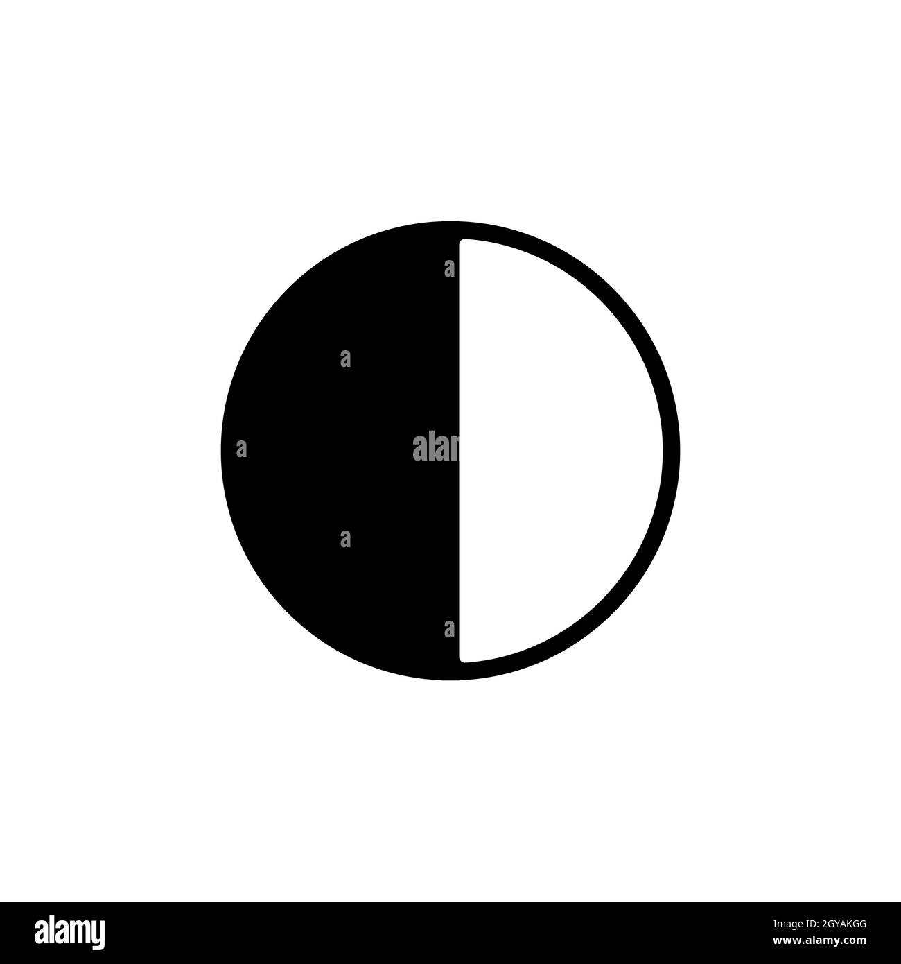 Half moon vector glyph icon. Meteorology sign. Graph symbol for travel ...