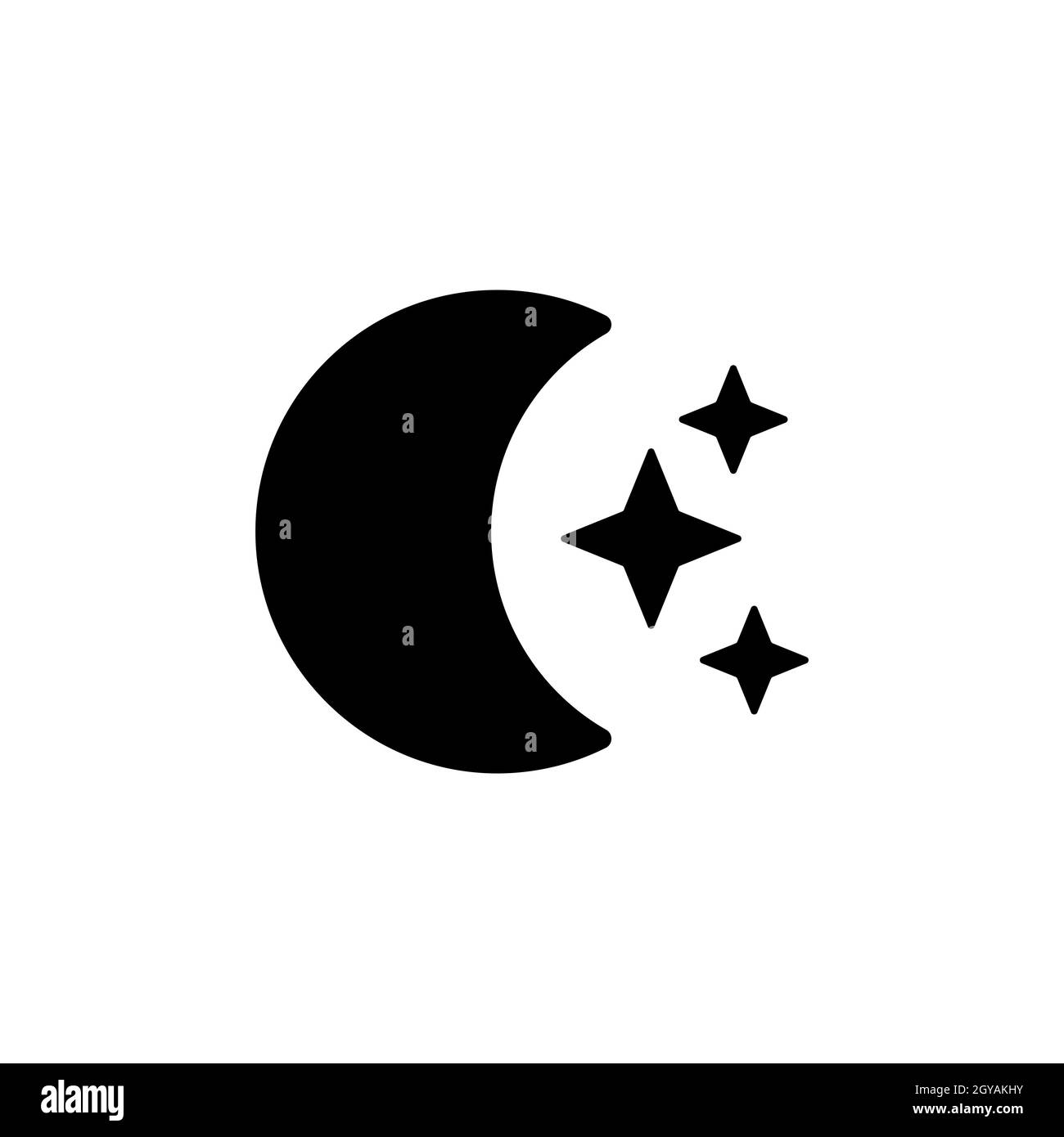 Moon and star vector glyph icon. Meteorology sign. Graph symbol for ...