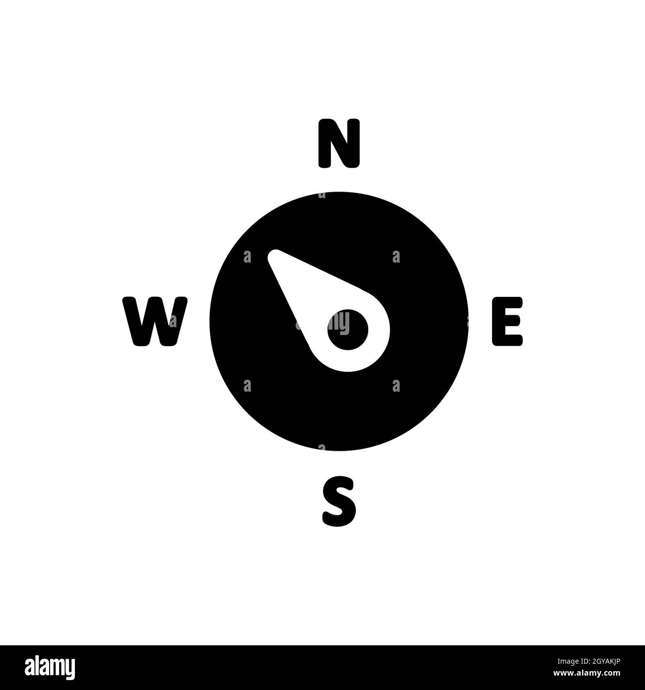 Compass wind rose vector glyph icon. Direction northwest. Meteorology ...