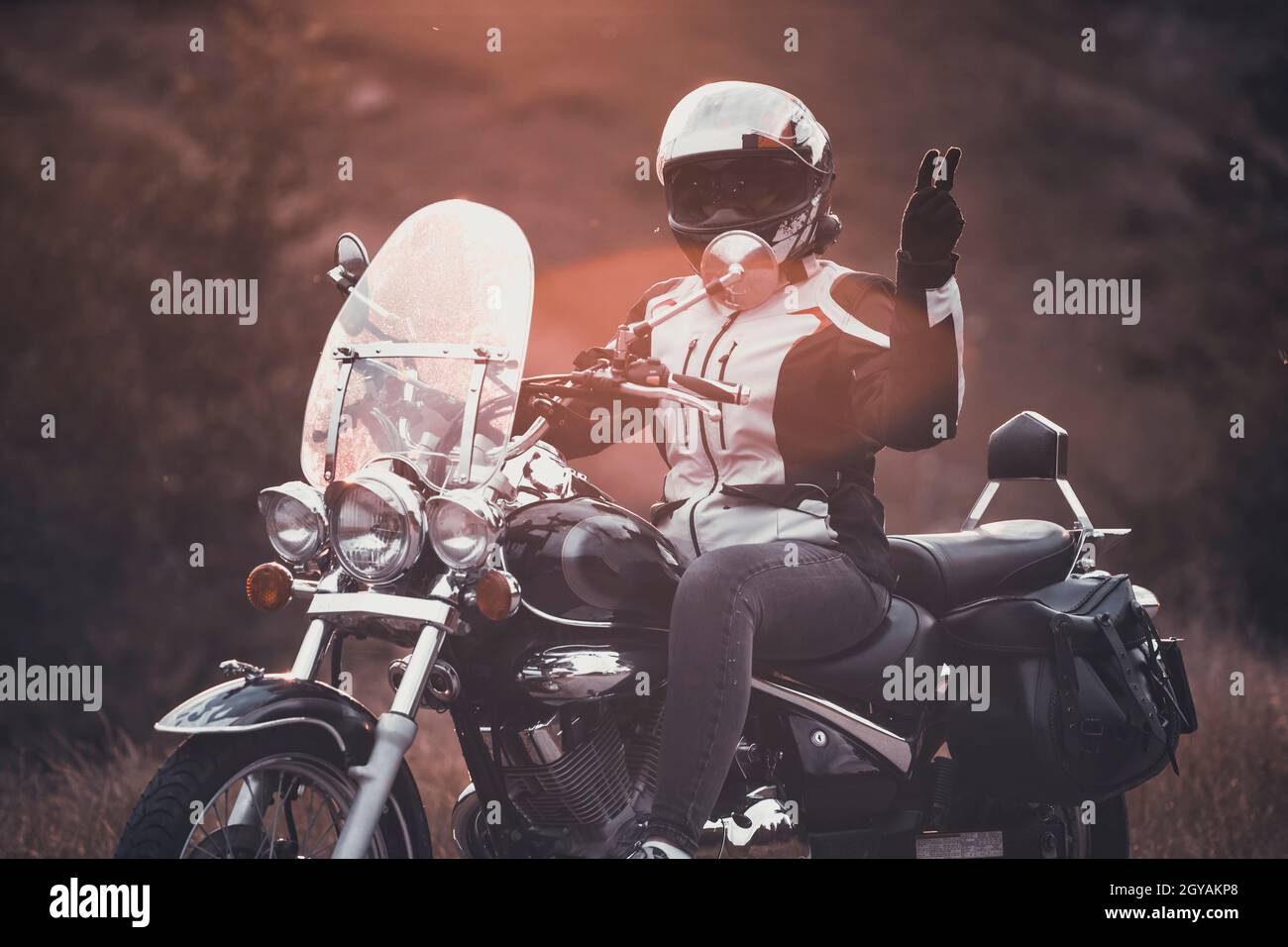 Girl on a motorcycle hi-res stock photography and images - Alamy