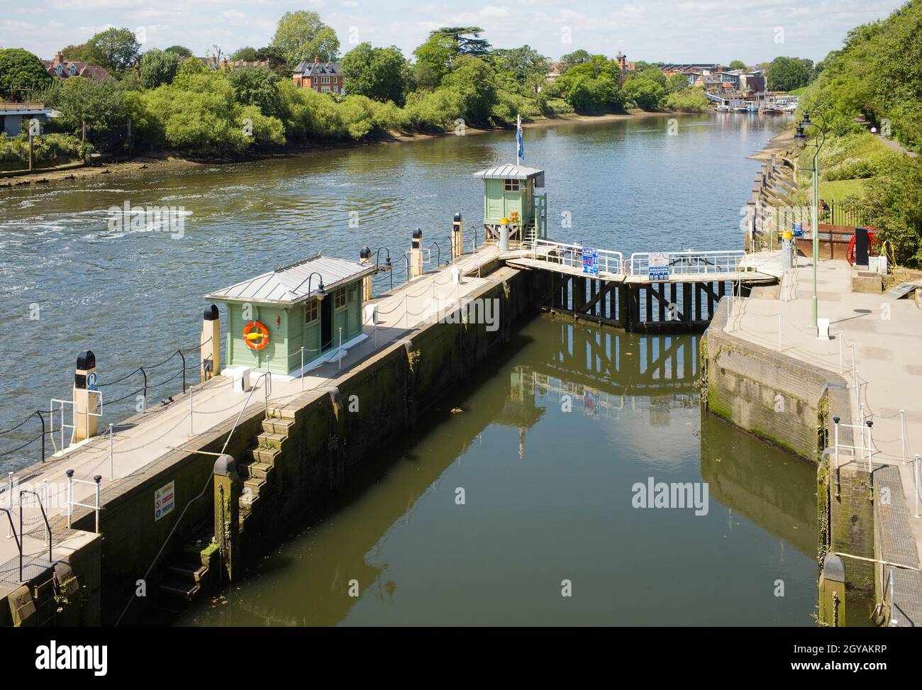 Richmond lock on the tidal river Thames Stock Photo - Alamy