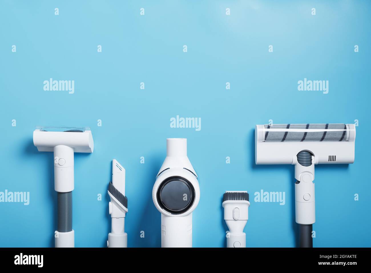 Composition of a set of elements of a wireless white vacuum cleaner on ...