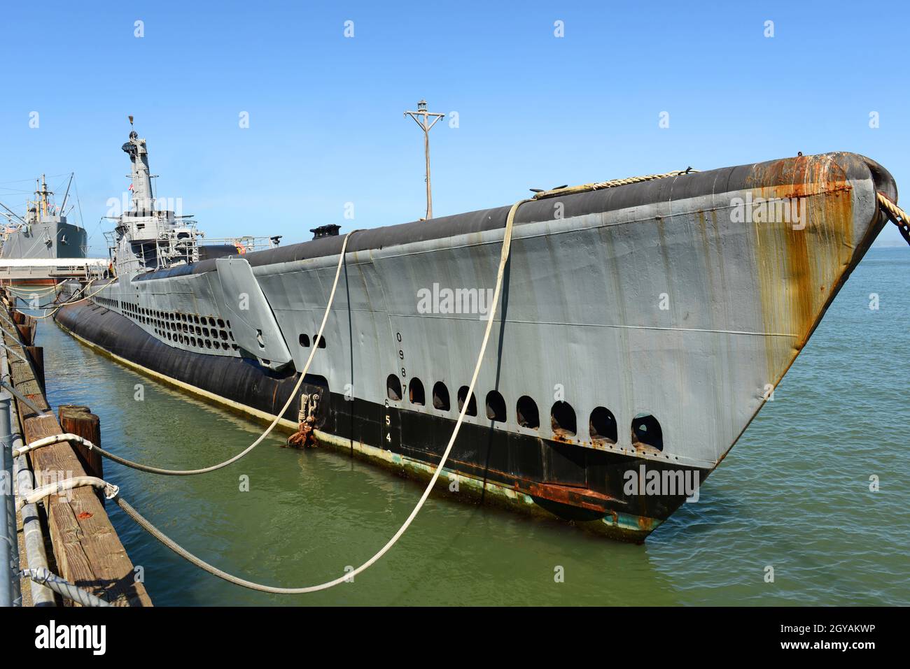 USS Pampanito (SS-383) is a World War II submarine, docked at San ...