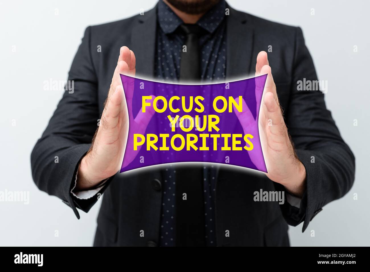 Text showing inspiration Focus On Your Priorities, Word Written on ...