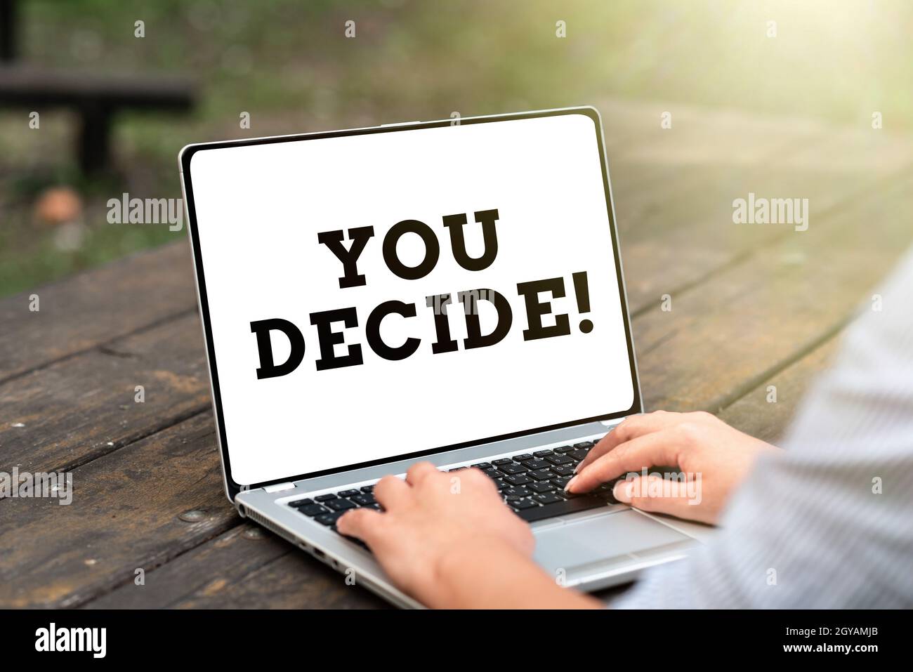 Text caption presenting You Decide, Business showcase giving a chance ...