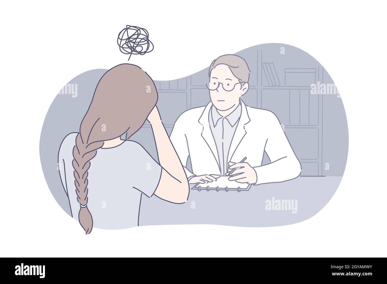 Cartoon doctor stress stressful Cut Out Stock Images & Pictures - Alamy