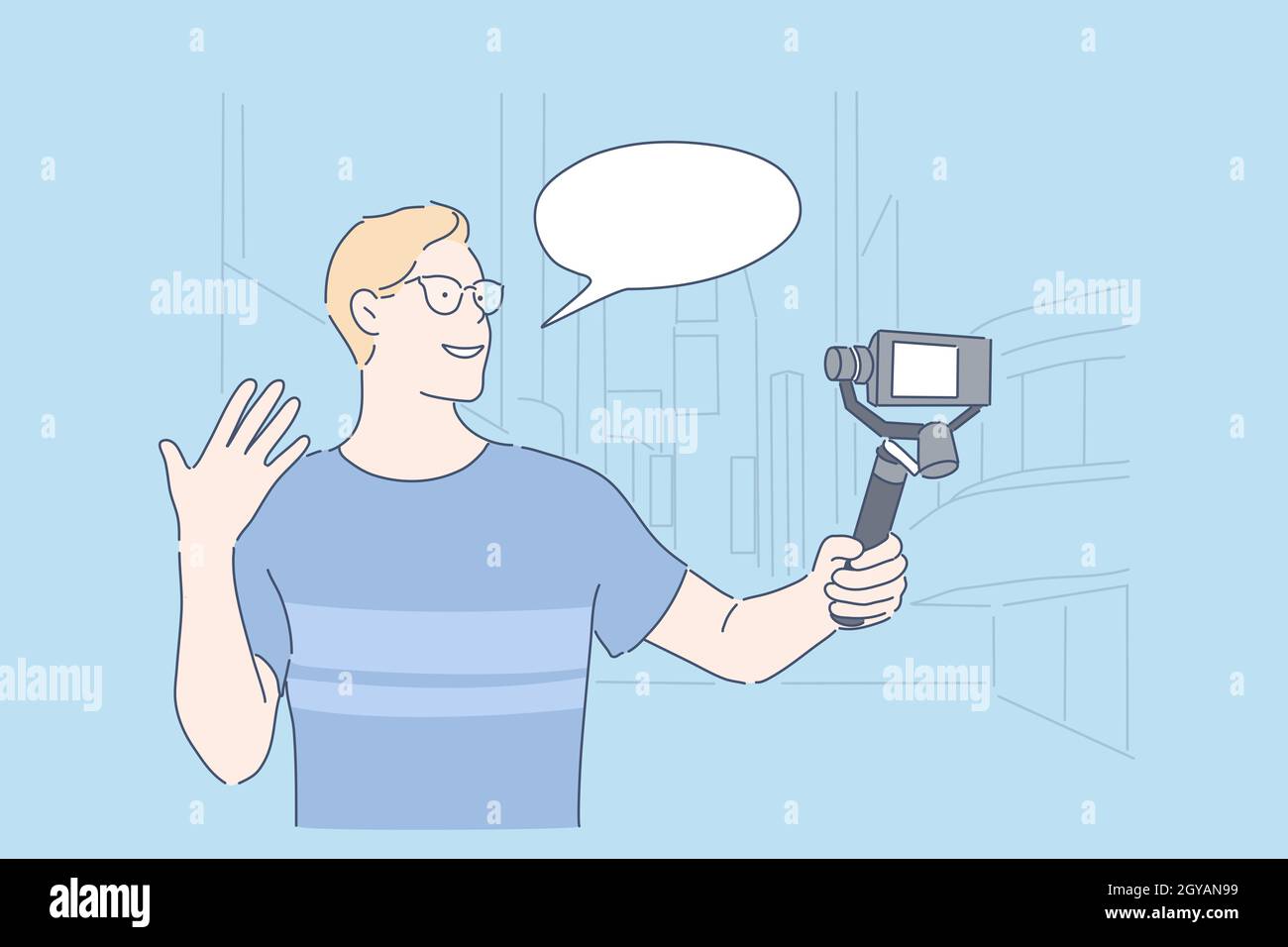 Male travel influencer vlogging hi-res stock photography and images - Alamy