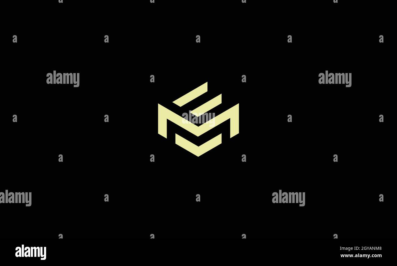 LETTERS EM LOGO DESIGN WITH NEGATIVE SPACE EFFECT FOR ILLUSTRATION USE ...