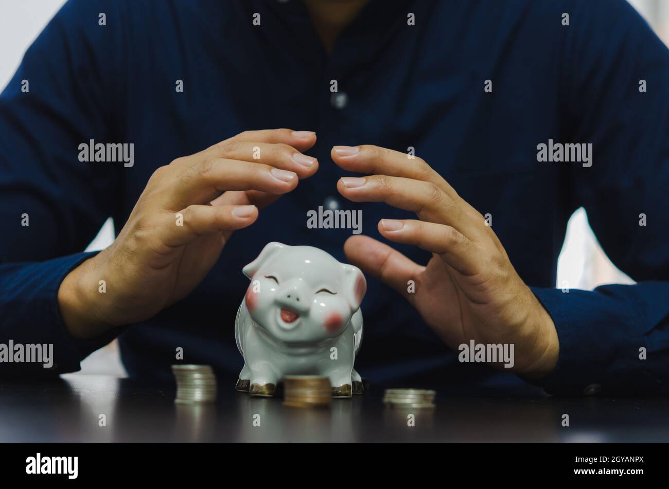 Finance concept business, collecting money for retirement or investing ...