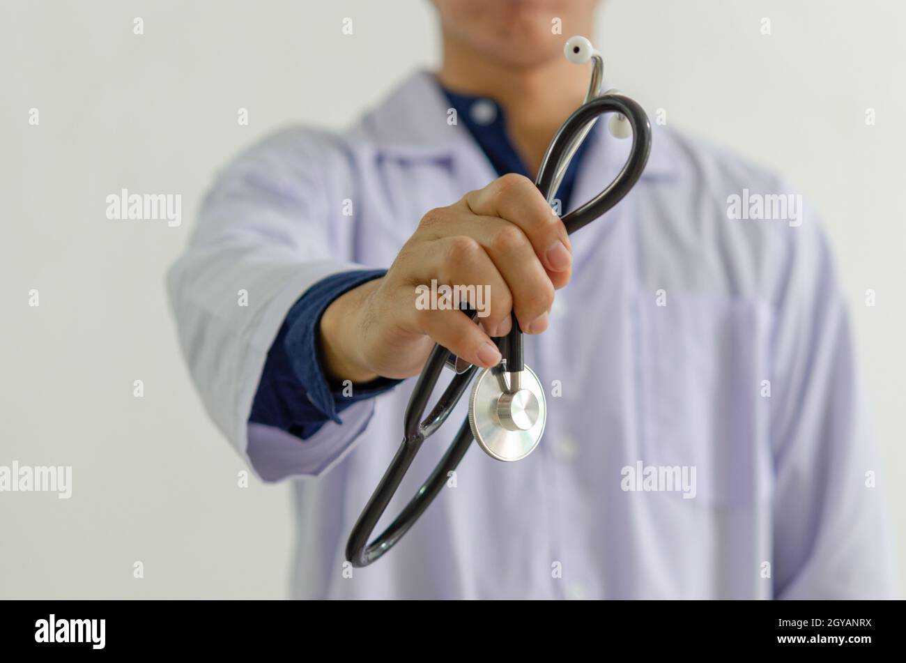 close up of the doctor hand holding a medical stethoscope Stock Photo ...